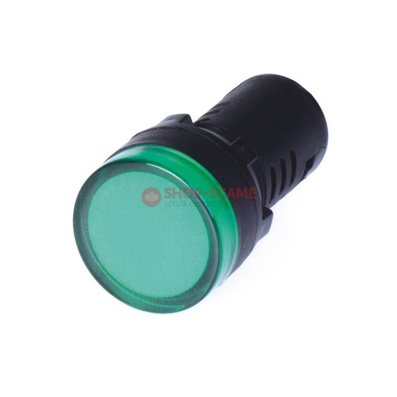 PILOT LAMP Ø22mm - 220V - LED GREEN SCAME 590.PLML2L220